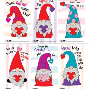 Printable Valentine's Day Card Gnomes Small Size PDF Instant Download ...