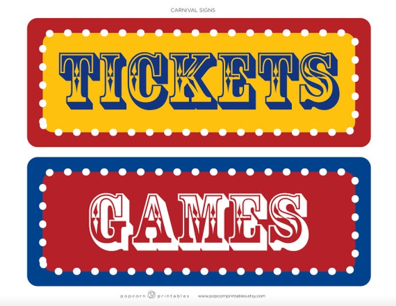 Carnival Signs Printable
