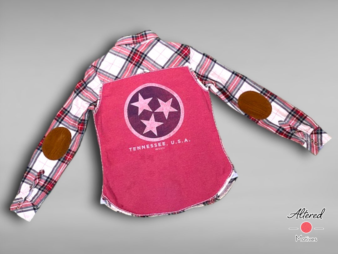 Tennessee Tri-star Multi-color Plaid Shirt With Elbow Patches - Size ...