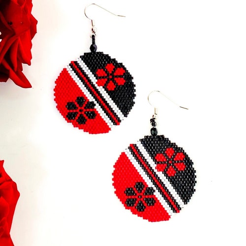 Sewing & Fiber Brick Peyote Stitch Charm Earring Pendant Lemon Tree ...