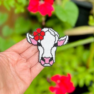 Cow - Brick and Peyote Stitch Pattern, Seed Beads Cow Pattern, Digital ...