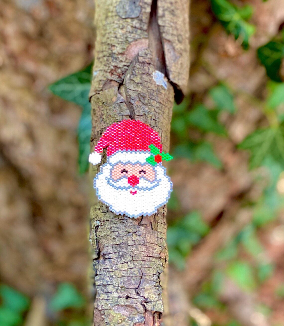 Peyote Stitch and Brick Stitch Santa Claus Pattern, Christmas Banner ...