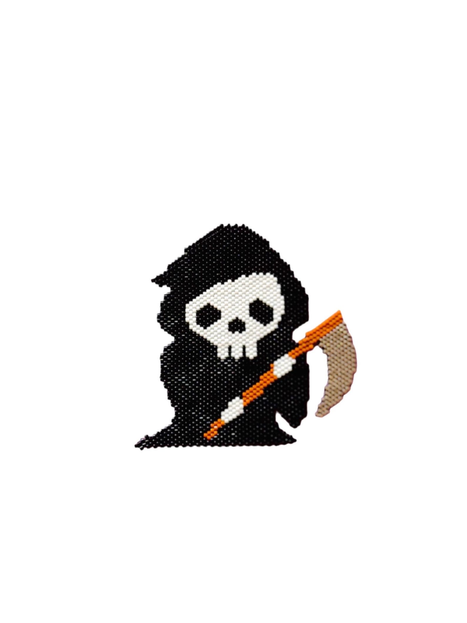 Halloween Pattern - Death, Brick Stitch Pattern, Peyote Stitch Pattern ...