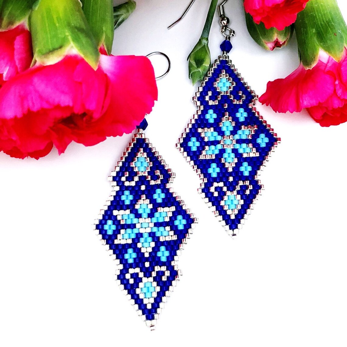 Brick Stitch Earrings Patterns Brick Stitch Pattern Instant | Etsy