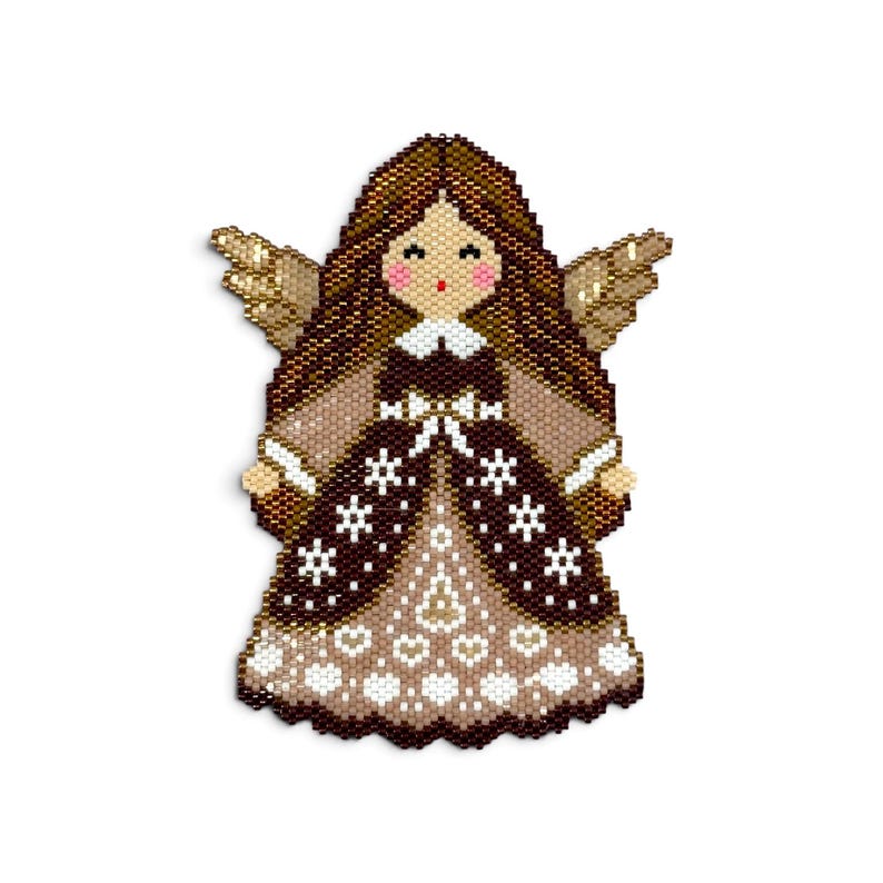 Peyote and Brick Stitch Pattern, Beaded Christmas Digital File, Angel ...