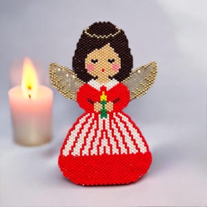 Peyote Stitch and Brick Stitch Angel Pattern, Christmas Angel, Digital ...