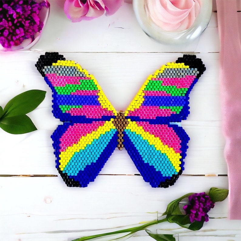 Brick Stitch Beaded Butterfly Pattern, Miyuki Delica (PDF Pattern) - Etsy