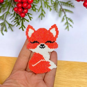 Cute Fox - Brick and Peyote Stitch Pattern, Seed Beads Fox Pattern ...