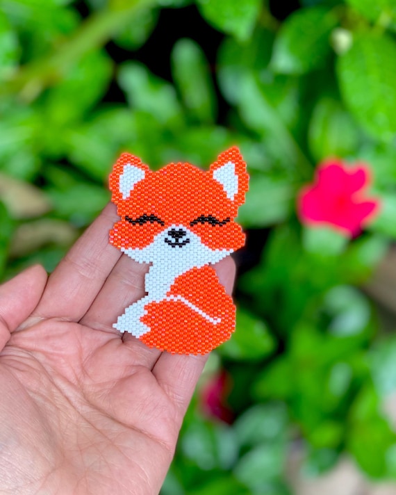 Cute Fox Brick and Peyote Stitch Pattern Seed Beads Fox - Etsy