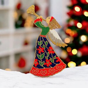 Peyote Stitch or Brick Stitch Angel Pattern, Christmas Angel, Digital ...