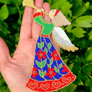 Peyote Stitch or Brick Stitch Angel Pattern, Christmas Angel, Digital ...