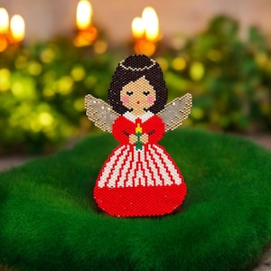 Peyote Stitch and Brick Stitch Angel Pattern, Christmas Angel, Digital ...