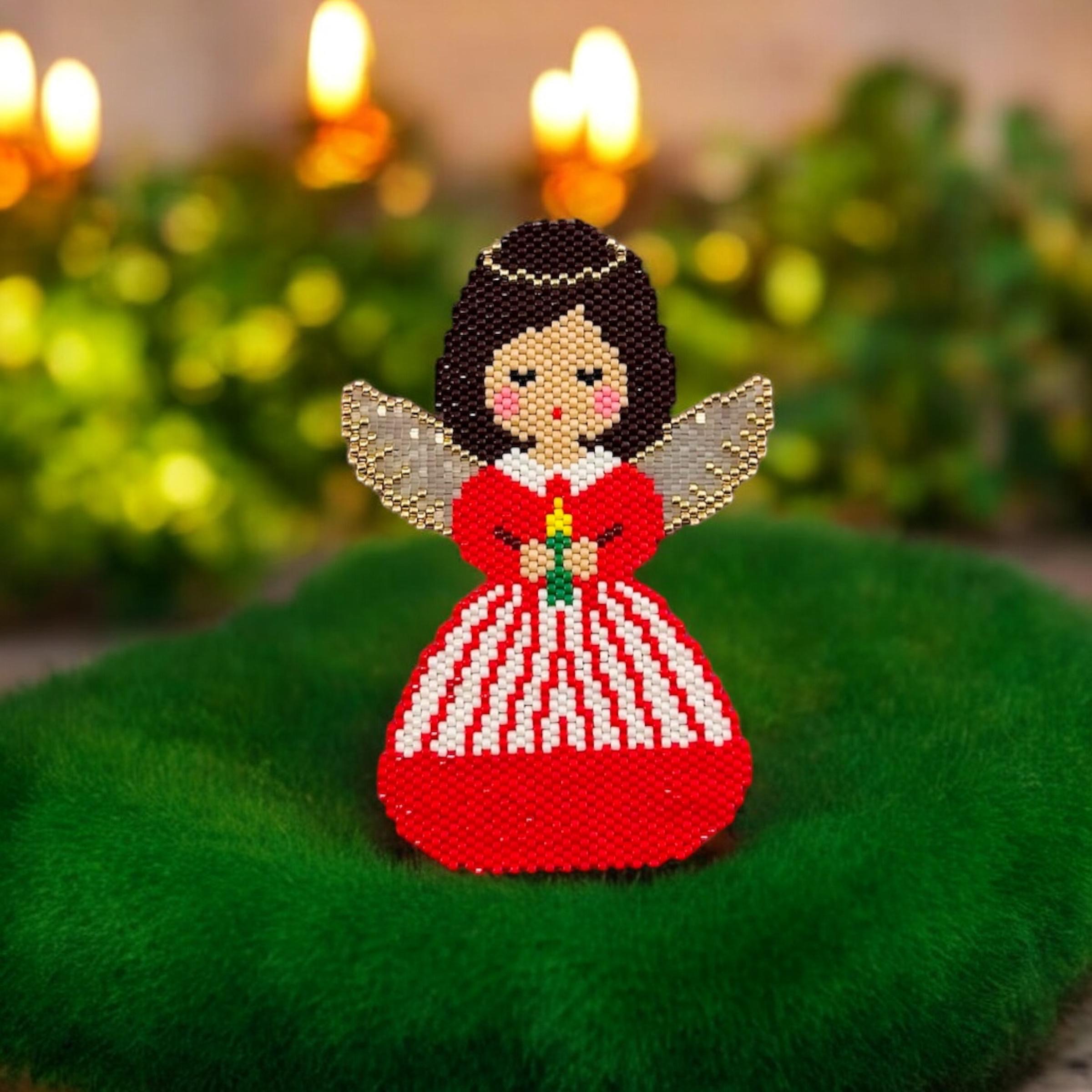 Peyote Stitch and Brick Stitch Angel Pattern, Christmas Angel, Digital ...