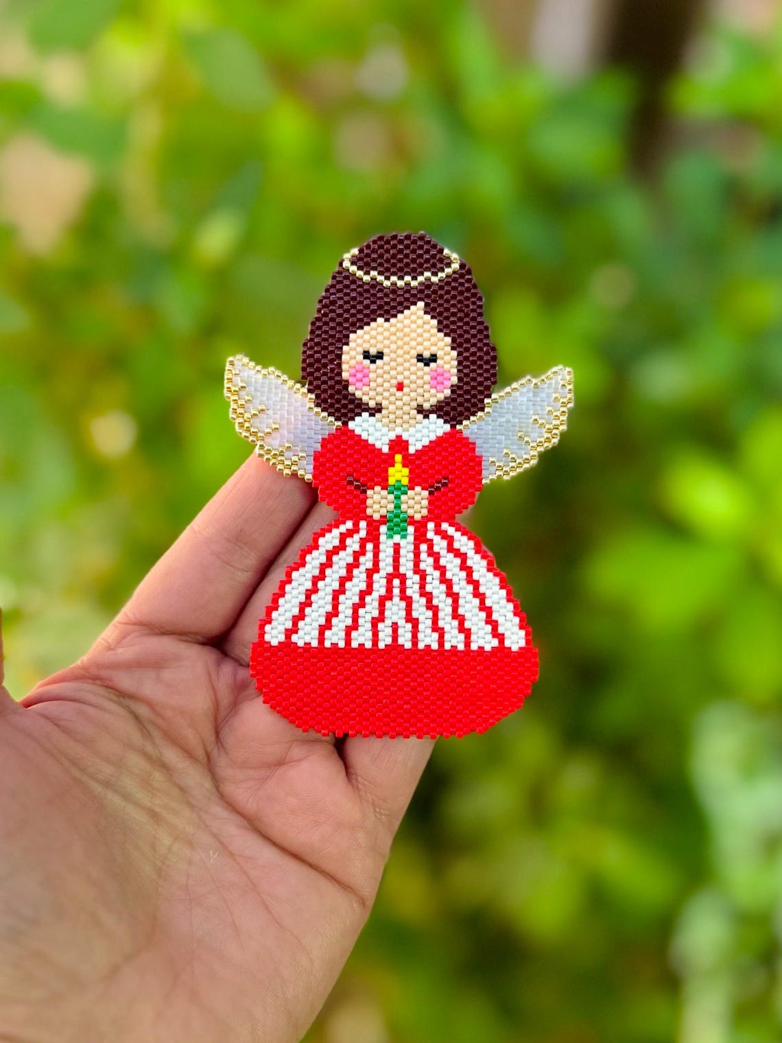 Peyote Stitch and Brick Stitch Angel Pattern, Christmas Angel, Digital ...
