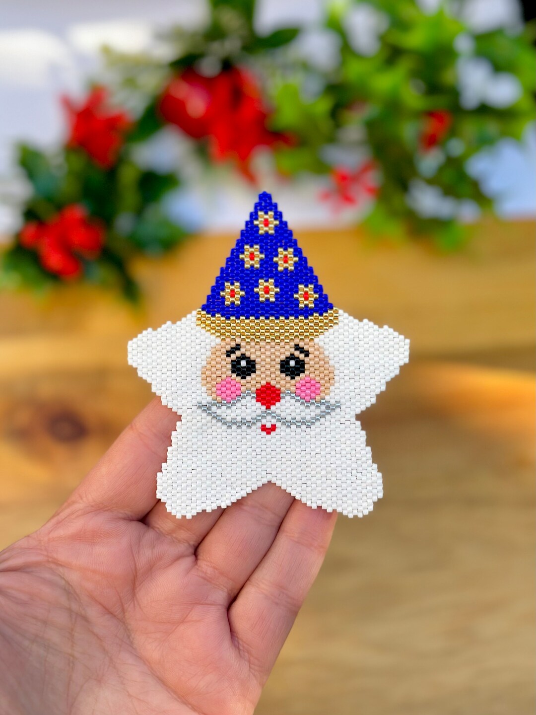 Peyote Stitch or Brick Stitch Santa Claus Pattern, Christmas Banner ...