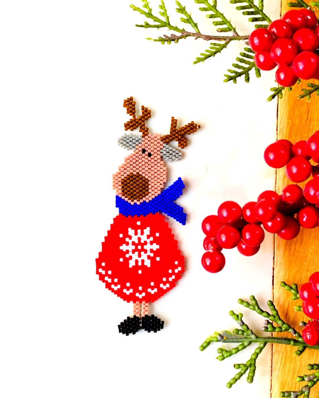 Peyote Stitch Christmas Moose Pattern, Brick Stitch Moose Pattern, PDF ...