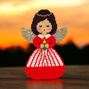 Peyote Stitch and Brick Stitch Angel Pattern, Christmas Angel, Digital ...