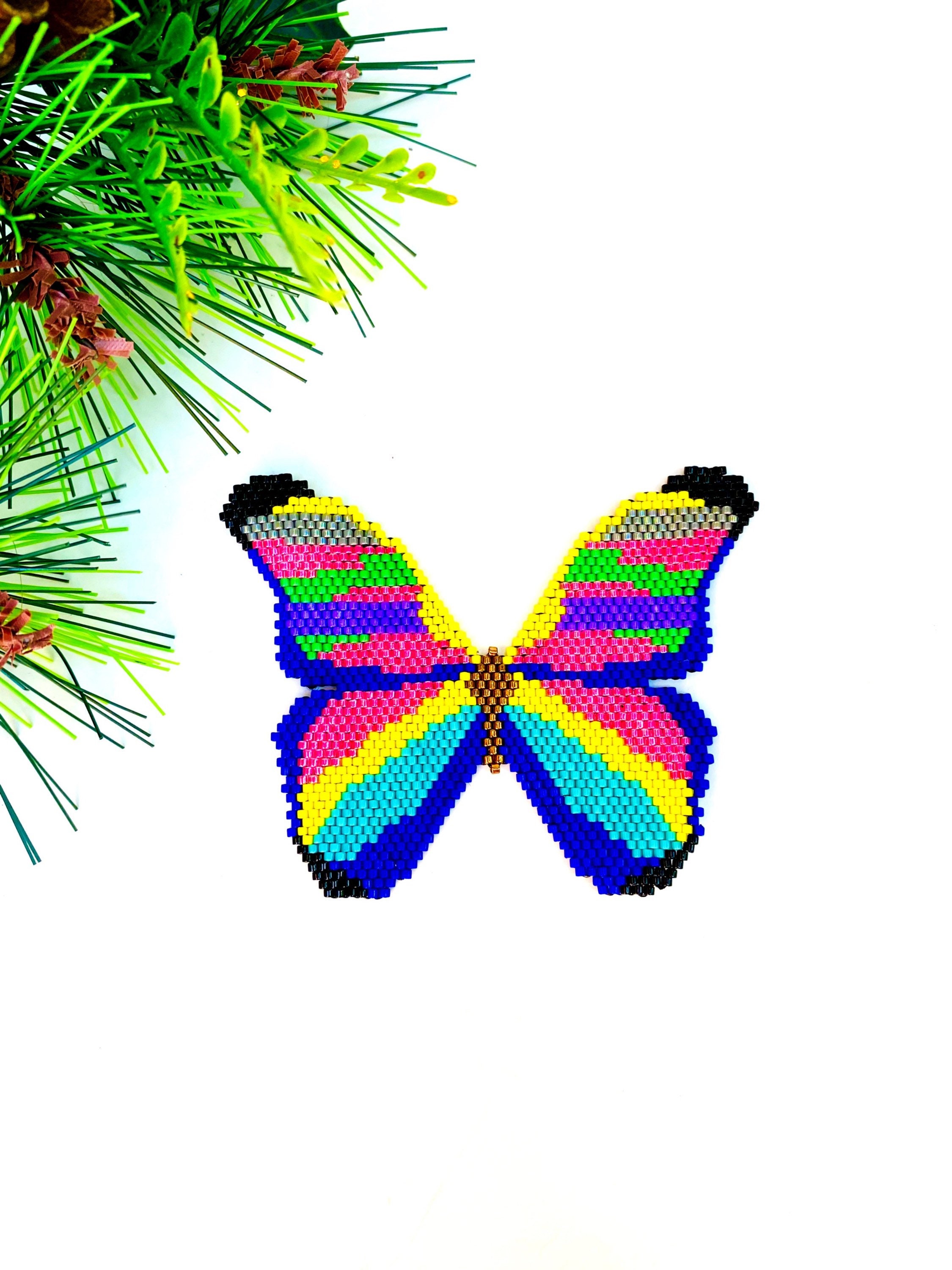 Brick Stitch Beaded Butterfly Pattern, Miyuki Delica (PDF Pattern) - Etsy