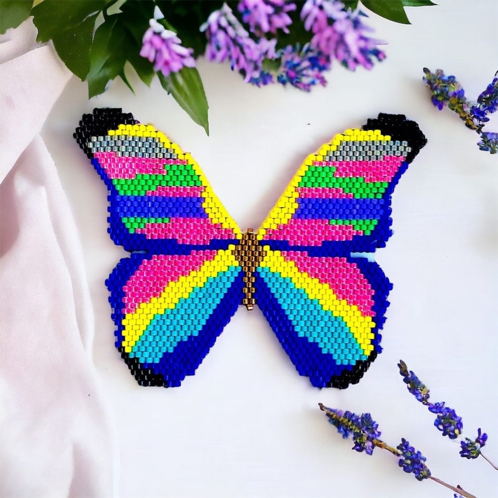 Brick Stitch Beaded Butterfly Pattern, Miyuki Delica (PDF Pattern) - Etsy