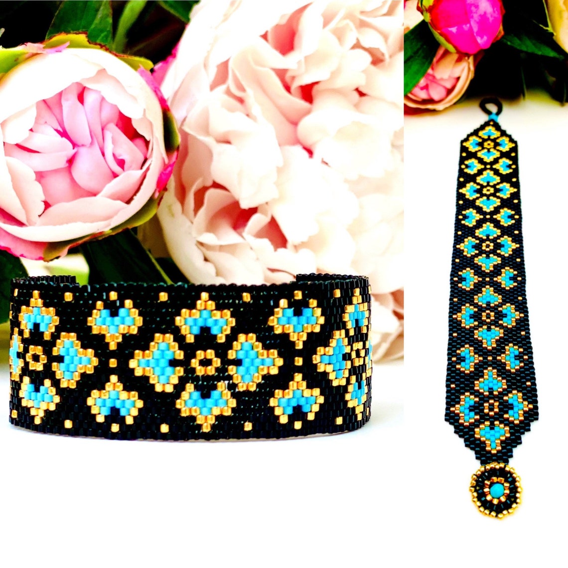 Peyote Bracelet Pattern Beading PATTERN Peyote Stitch Beaded - Etsy