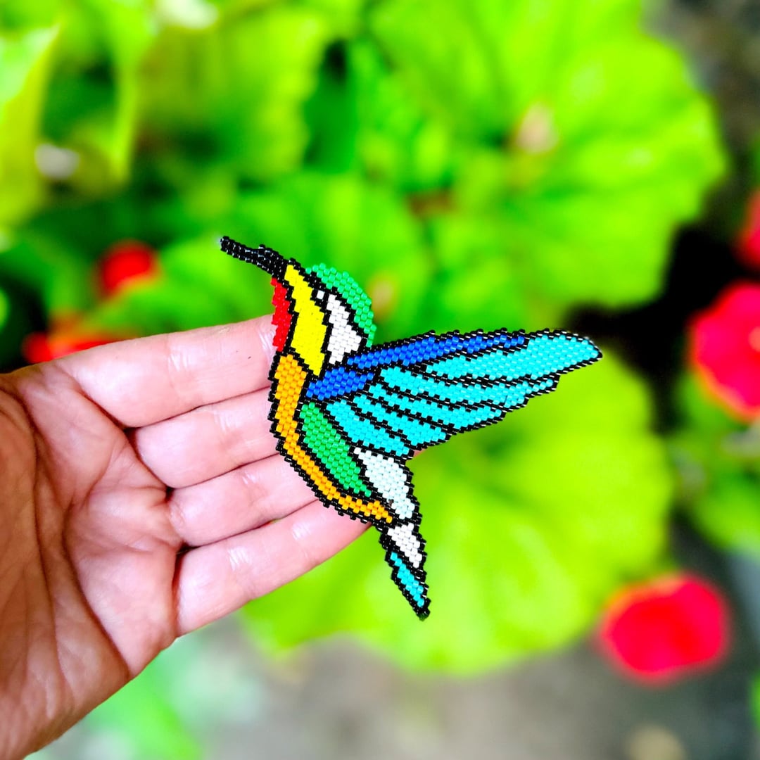 Hummingbird Brick Stitch Pattern, Beaded Hummingbird, Seed Beads Bird ...