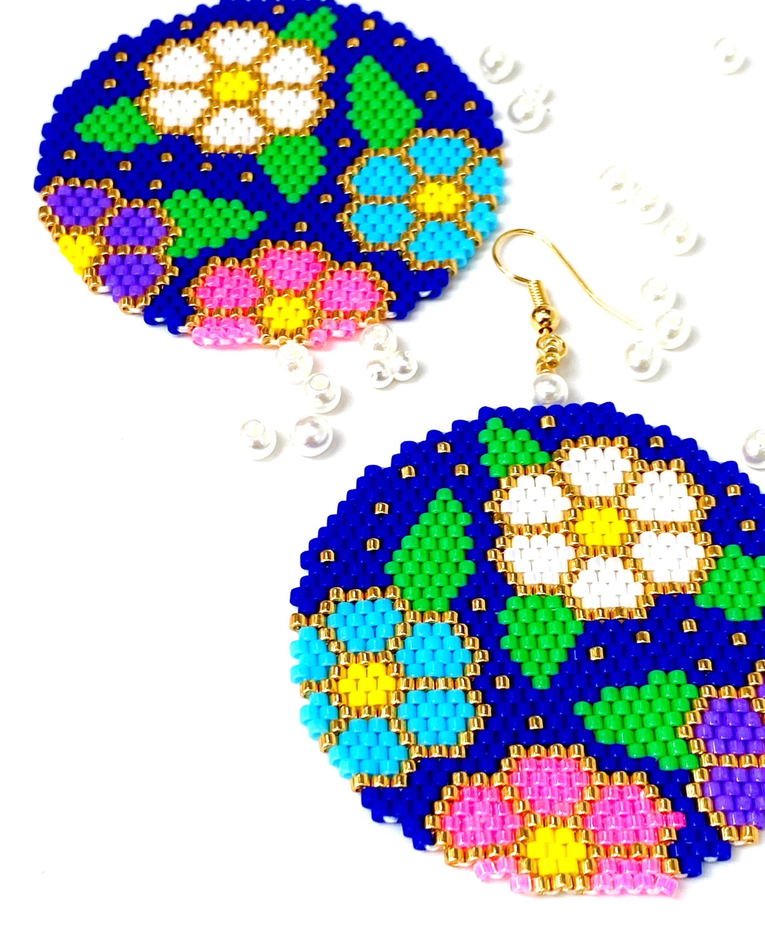 Peyote and Brick Stitch Earrings Patterns Brick Stitch | Etsy