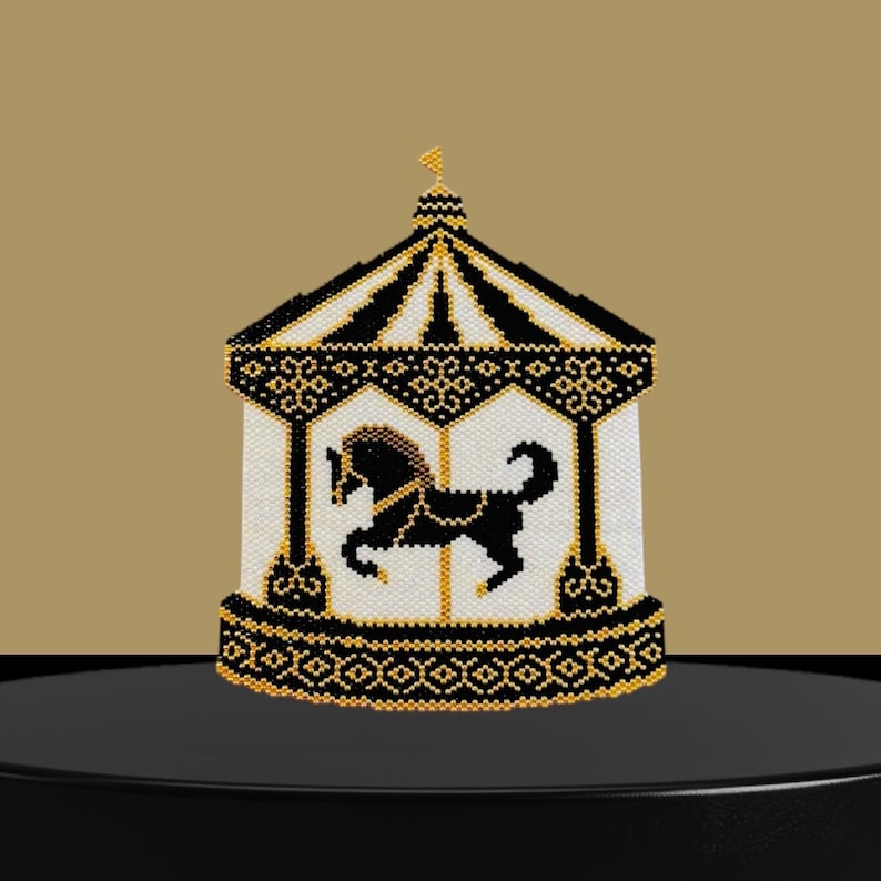 Peyote and Brick Stitch Carousel Pattern, Beaded Digital Christmas ...