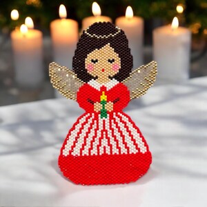 Peyote Stitch and Brick Stitch Angel Pattern, Christmas Angel, Digital ...