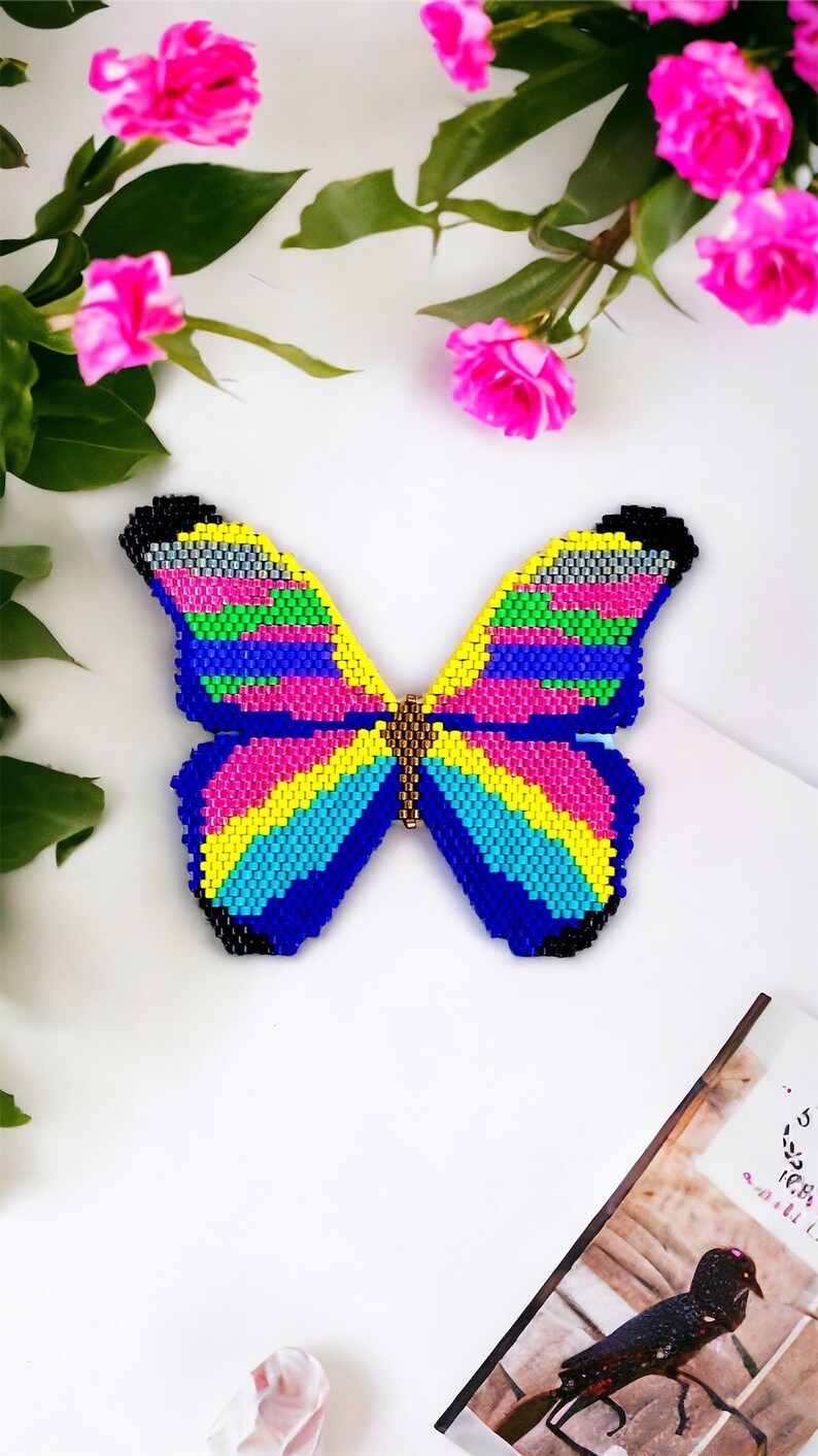 Brick Stitch Beaded Butterfly Pattern, Miyuki Delica (PDF Pattern) - Etsy
