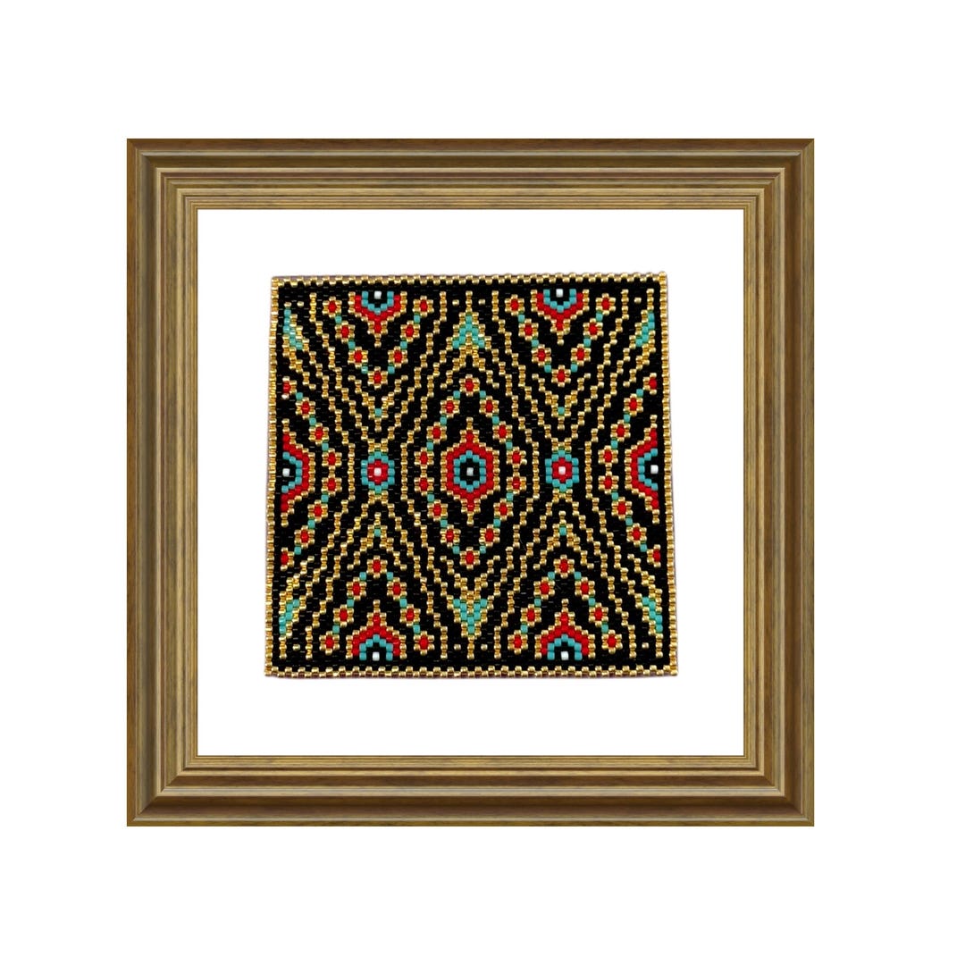 Peyote Stitch and Brick Stitch Beaded Coaster/tile Pattern, Beaded ...