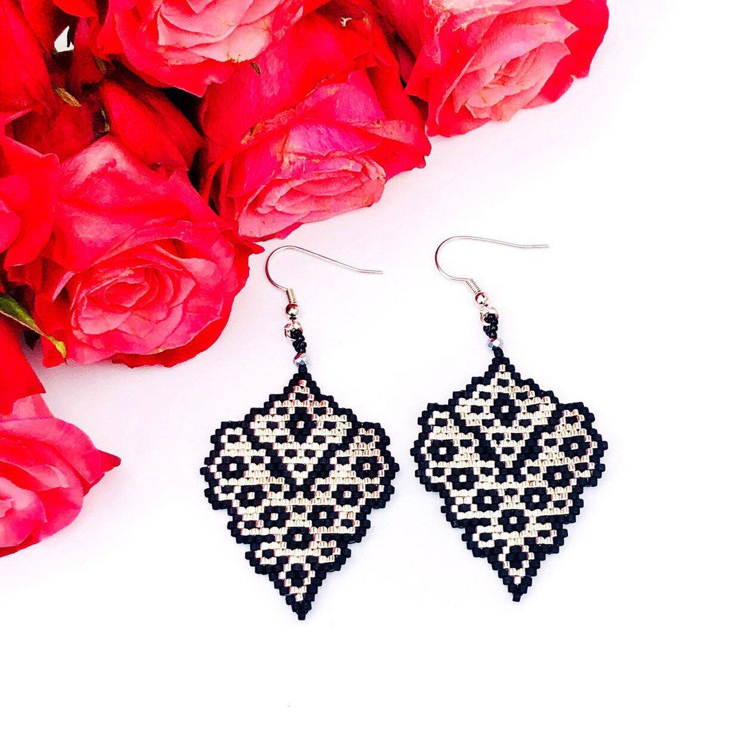 Brick Stitch Earrings Patterns, Brick Stitch Pattern, Instant Download ...
