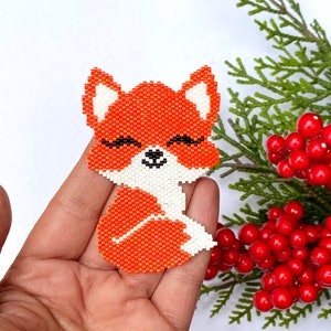 Cute Fox - Brick and Peyote Stitch Pattern, Seed Beads Fox Pattern ...