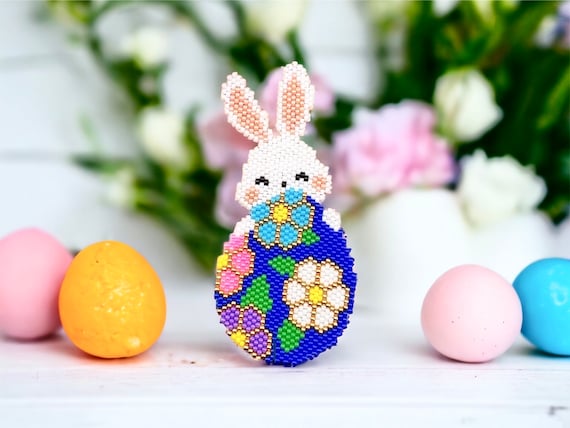 Easter Seed Bead Patterns 3D Peyote Egg Beading Pattern 11 Rows