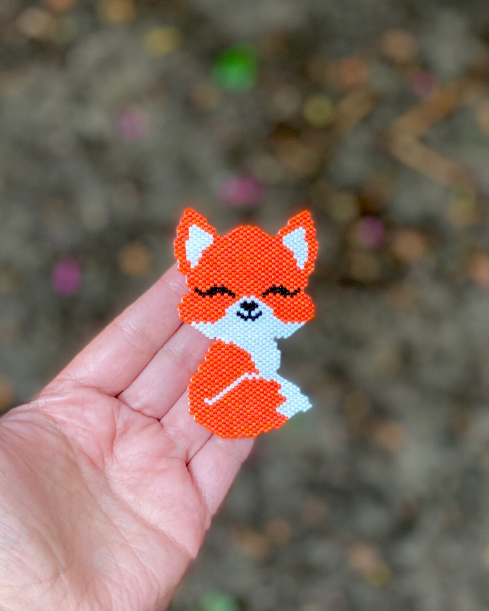 Cute Fox - Brick and Peyote Stitch Pattern, Seed Beads Fox Pattern ...
