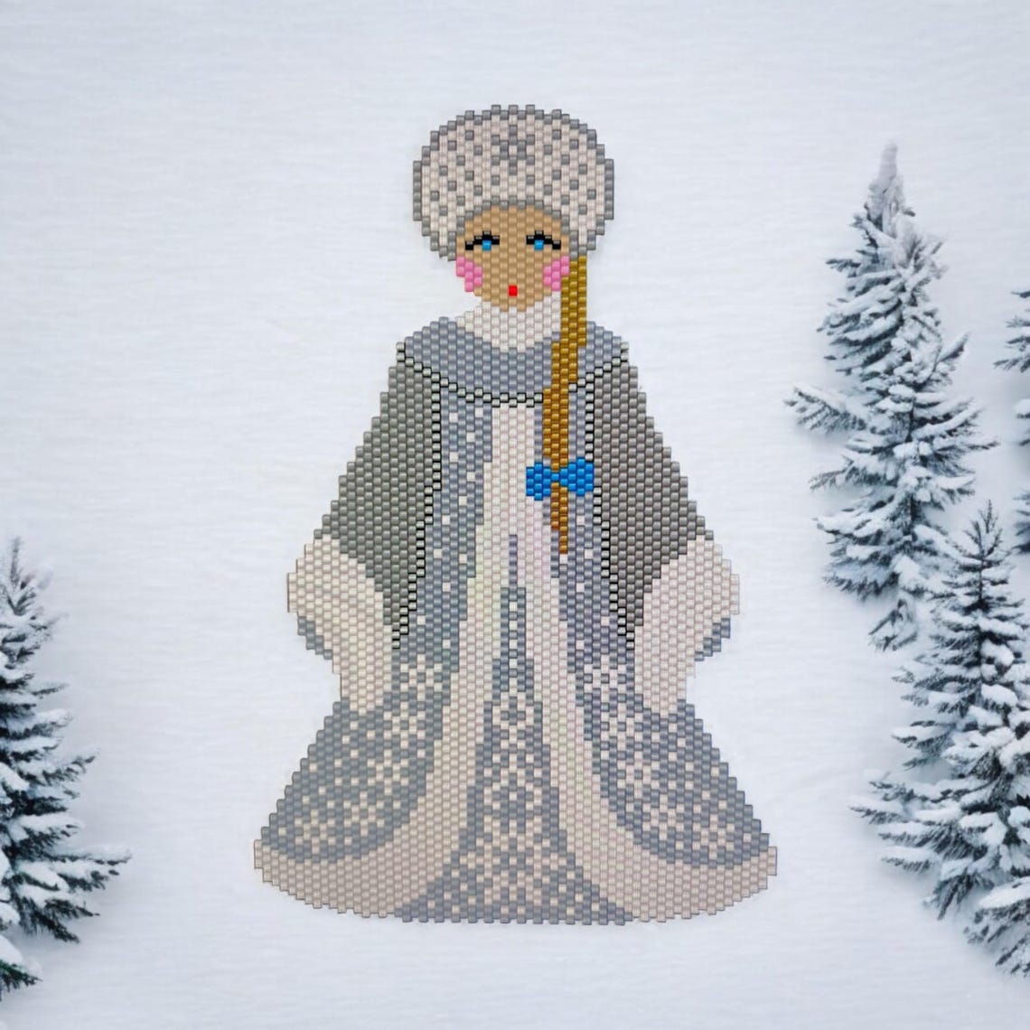 Peyote Stitch or Brick Stitch Snow Maiden Pattern, Christmas Snow ...
