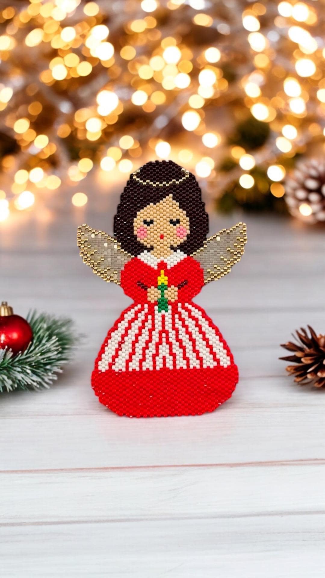 Peyote Stitch and Brick Stitch Angel Pattern, Christmas Angel, Digital ...