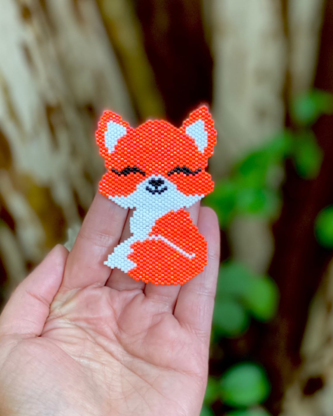 Cute Fox - Brick and Peyote Stitch Pattern, Seed Beads Fox Pattern ...