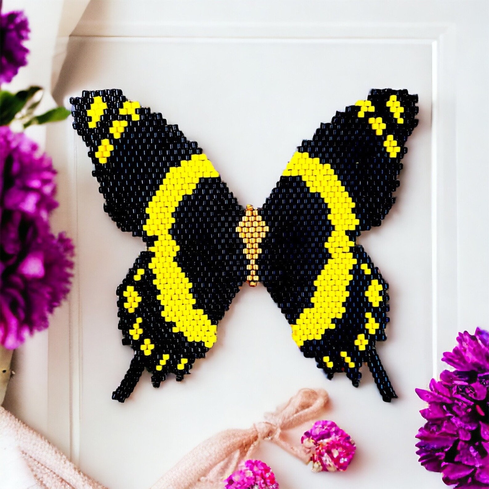 Beaded Butterfly Brick Stitch Pattern (PDF Download) - Etsy