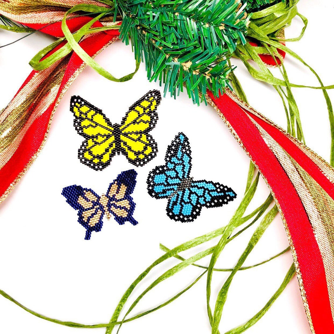 COMBO Brick Stitch Butterfly Patternbrick Stitch - Etsy Australia