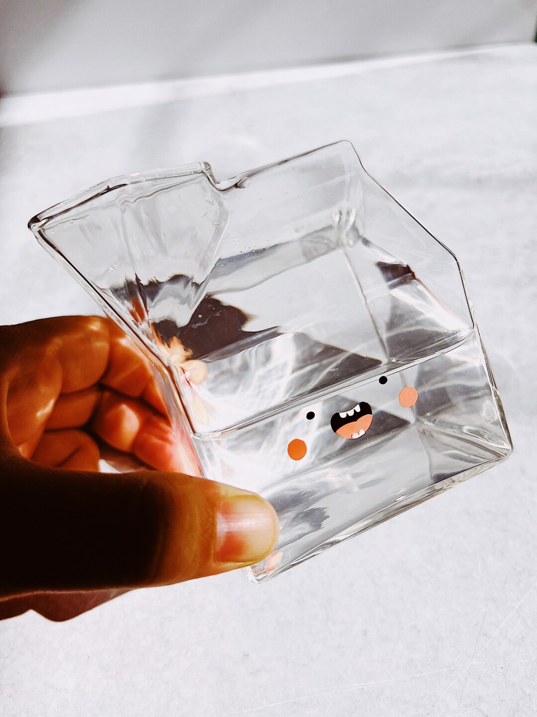 Kawaii Cute-milk Box Glass Cup. - Etsy