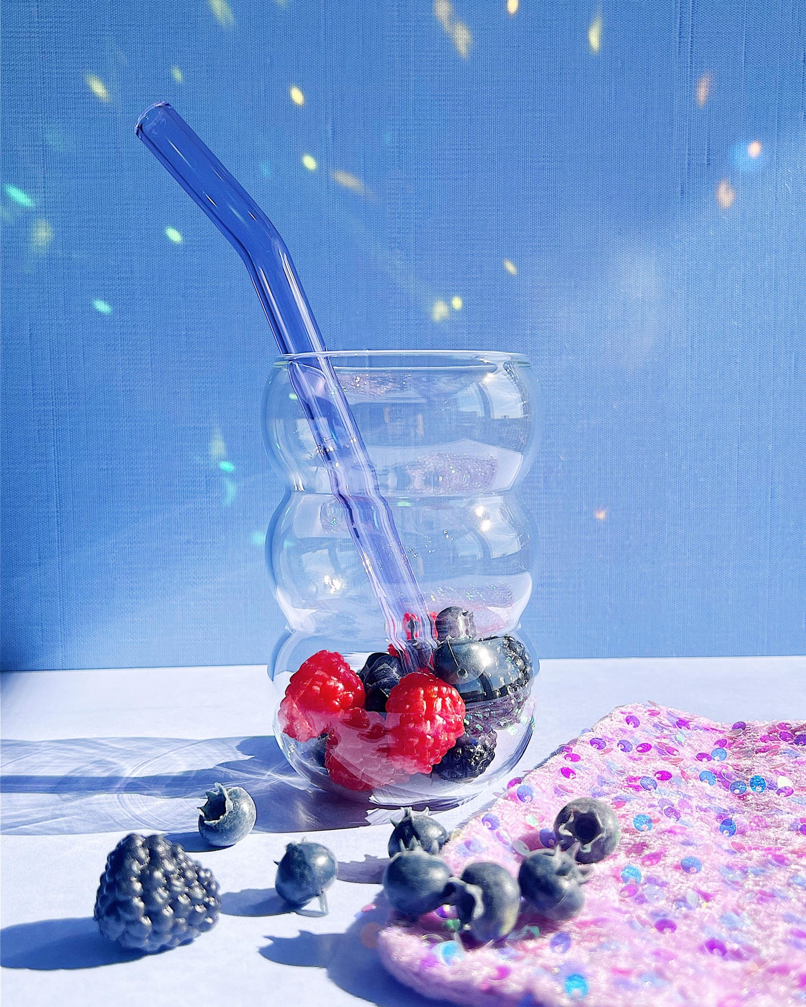 Handmade Borosilicate Bubble Glass Cup - 550ml Wavy Design - Etsy