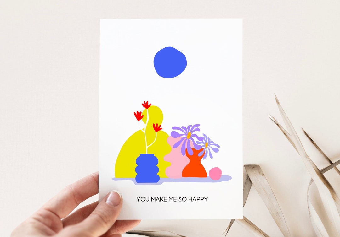 You Make Me so Happy- Printed Card - Etsy
