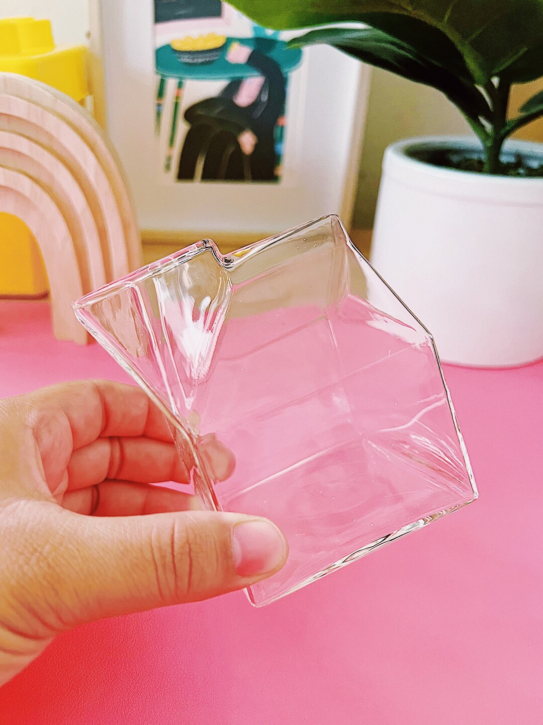 Milk Box Glass Cup - Etsy