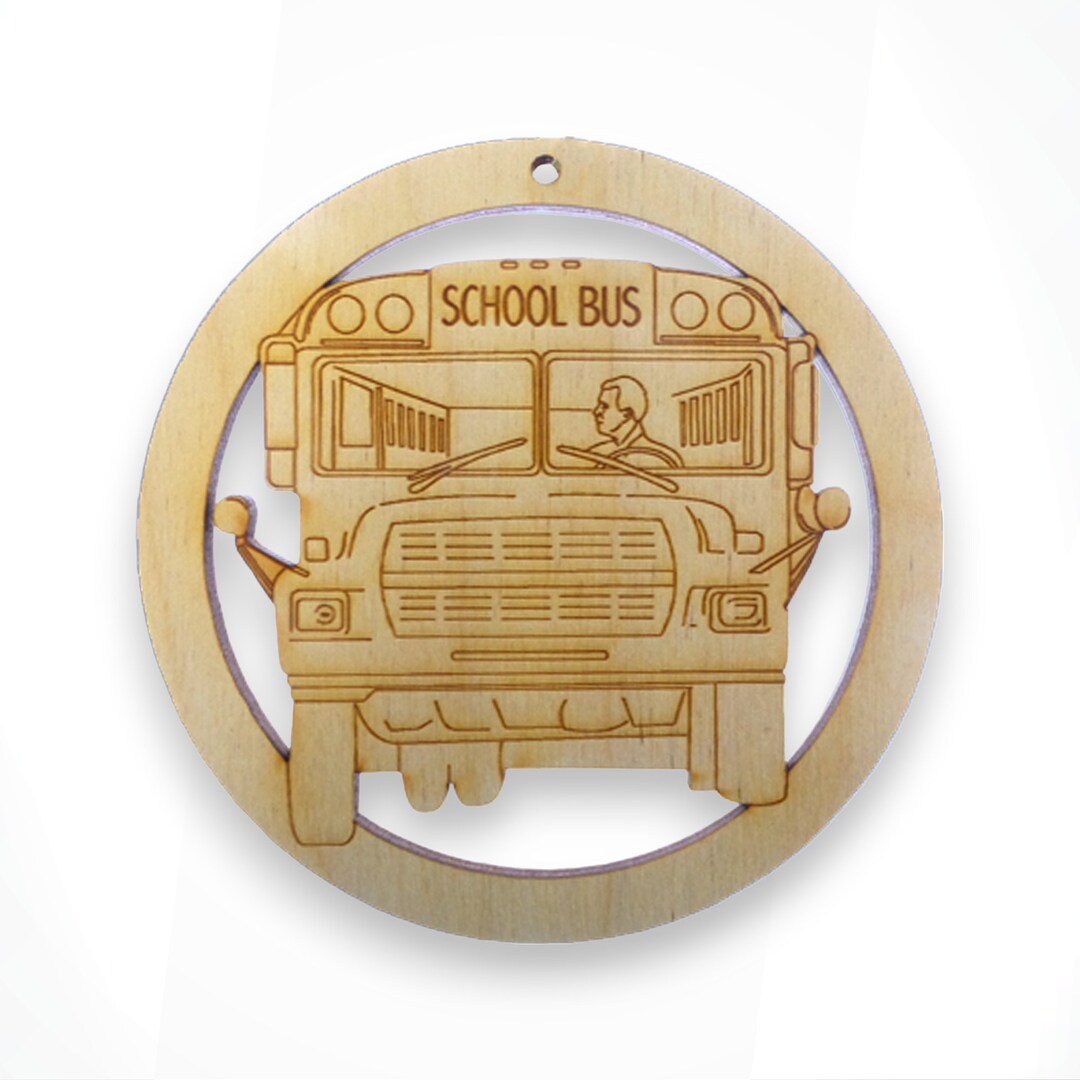 Personalized School Bus Driver Ornament, Male - Custom Engraved - Bus ...