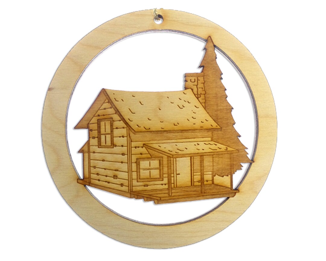 Personalized Cabin Ornament, Cabin Christmas Ornaments, Unique Cabin ...