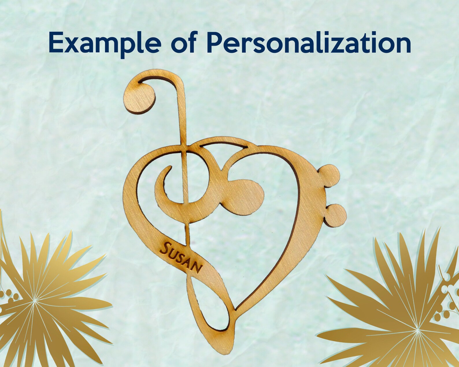 Personalized Treble and Bass Clef Ornament Music Teacher - Etsy