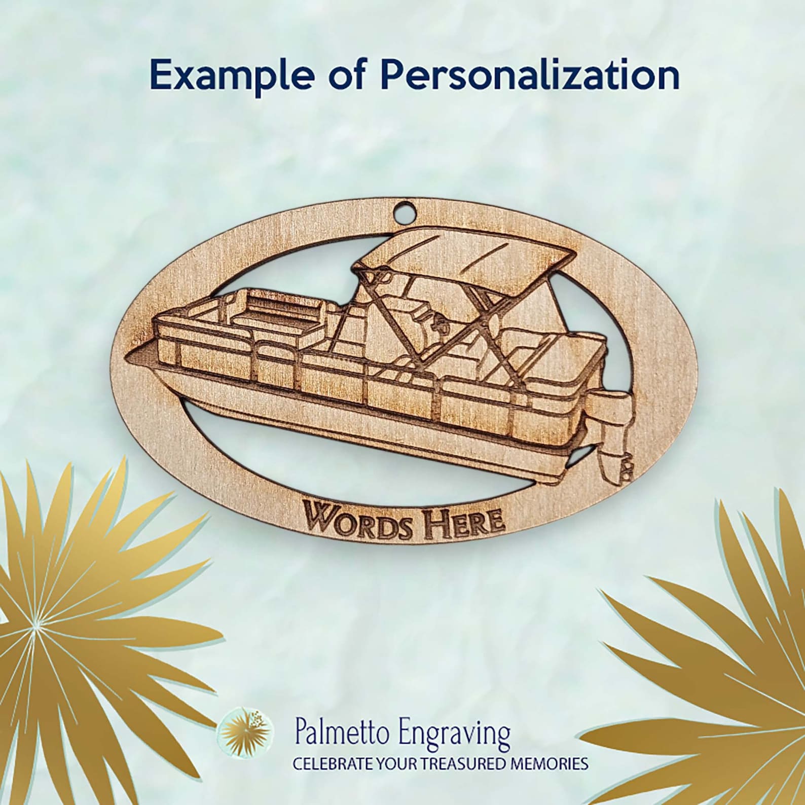 Personalized Pontoon Boat Ornament - Pontoon Boat Gift - Pontoon Boat ...