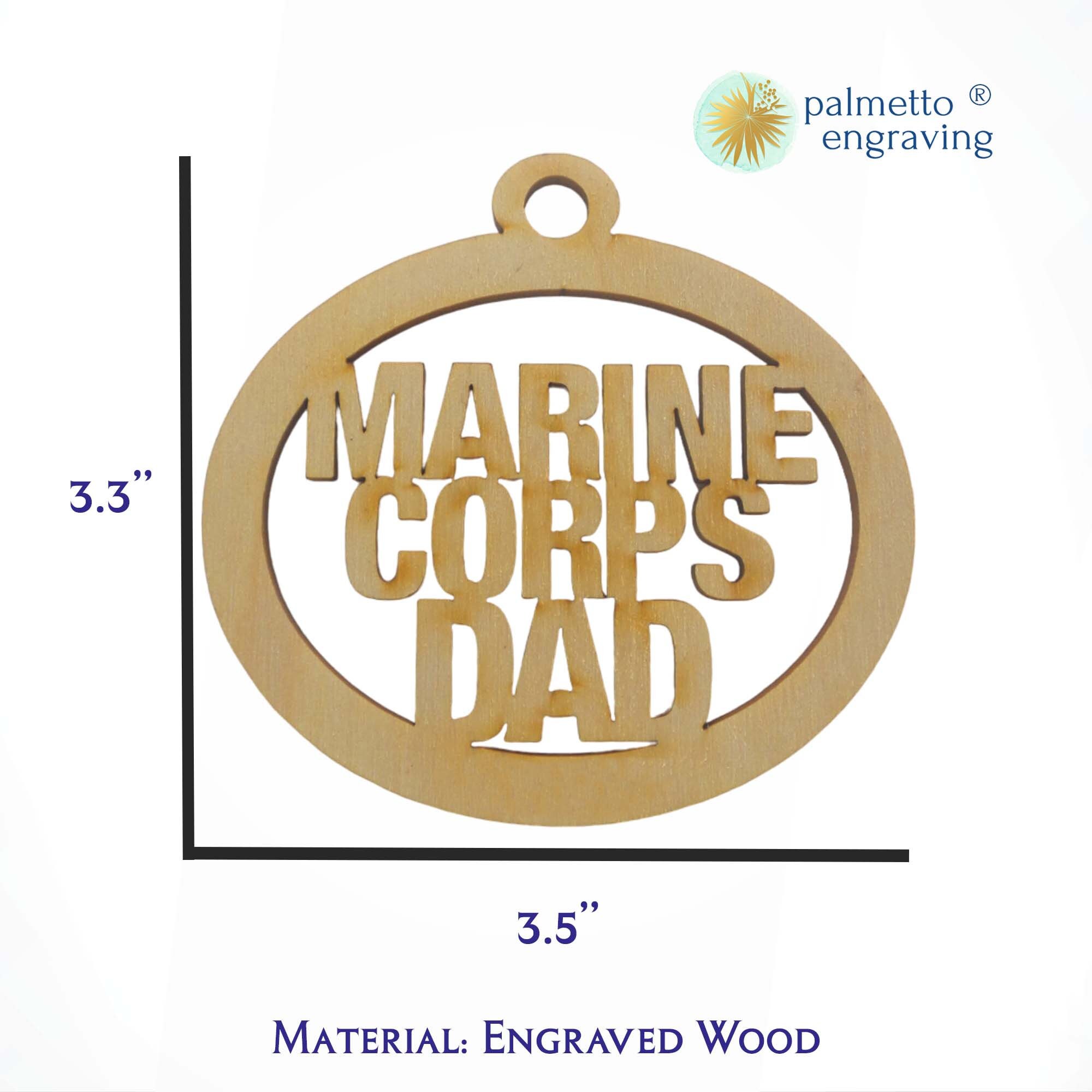 Personalized Marine Corps Dad Ornament - Marine Corps Dad Gift - Marine ...