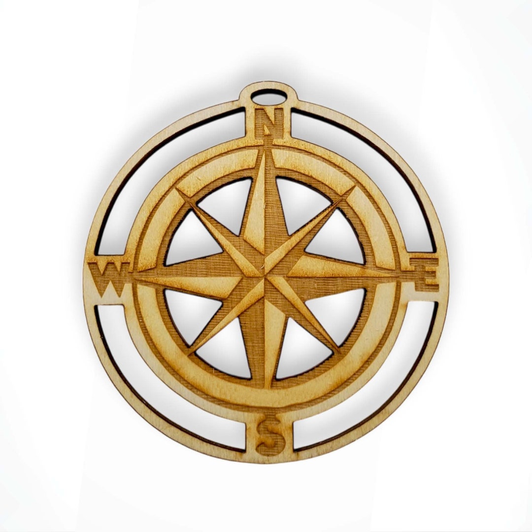 Personalized Compass Ornament - Compass Ornaments - Nautical Ornament ...