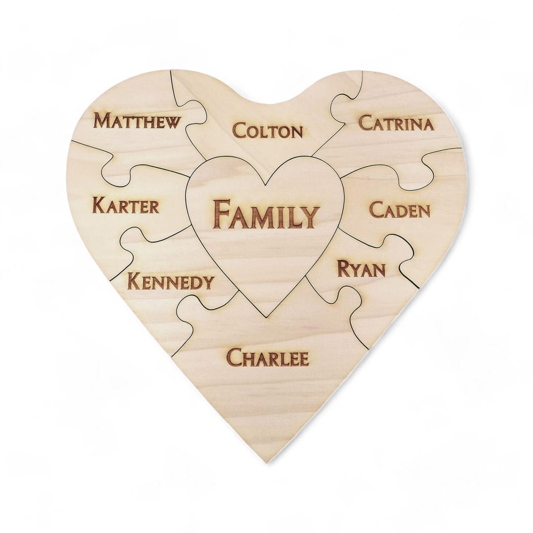 Custom Family Wooden Heart Puzzle - Family Unity Puzzle - Pregnancy ...